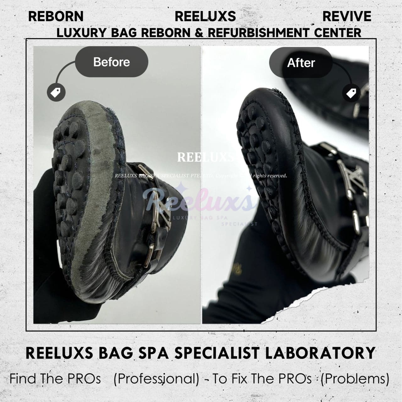 LOUIS VUITTON Shoe Repair: Complete Sole Oxidation Replacement